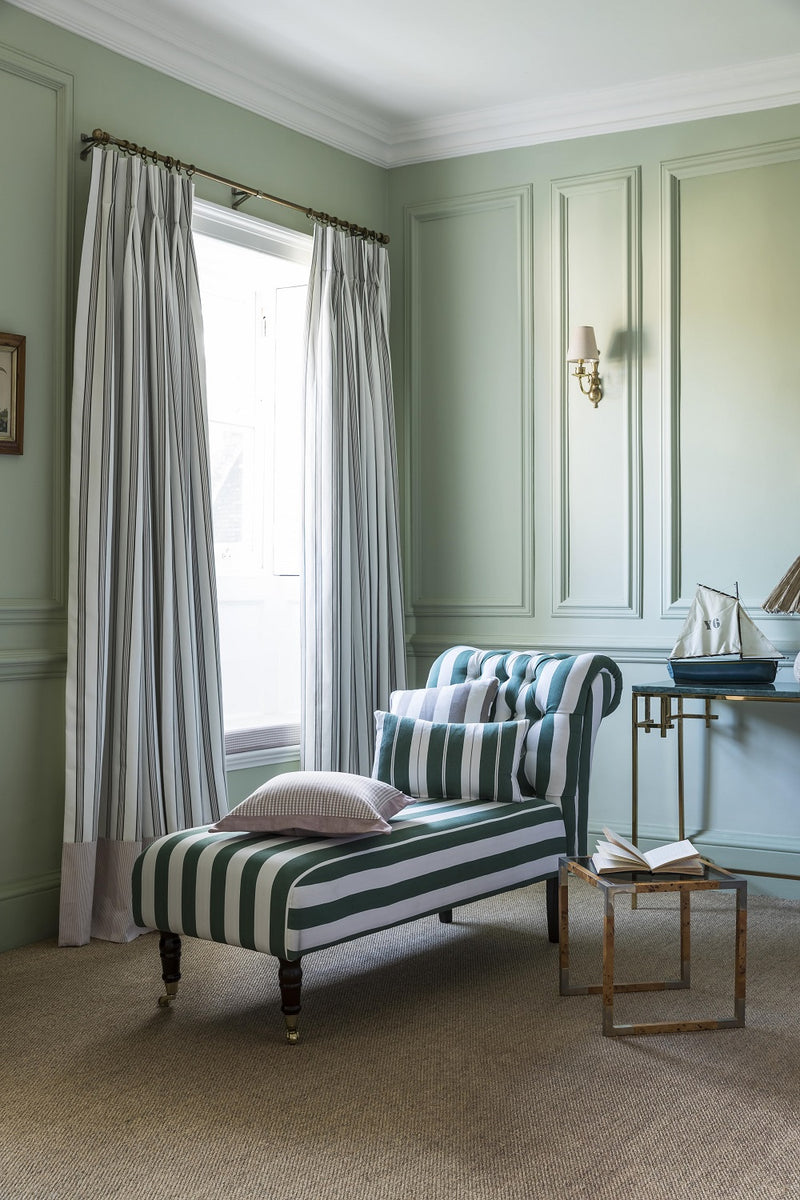 Cotton Stripes - racing green & natural | Block stripe fabrics ...